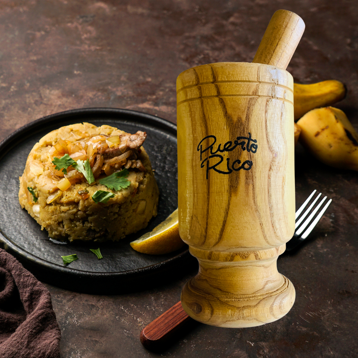 Puerto Rico Wood Tall Size Mortar & Pestle (Pilón & Maceta de Madera ...